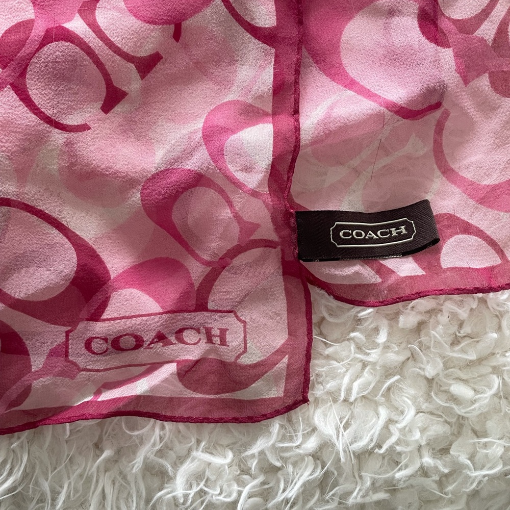 Pink Sheer Chiffon Coach Scarf, Please See Photo For … - Gem